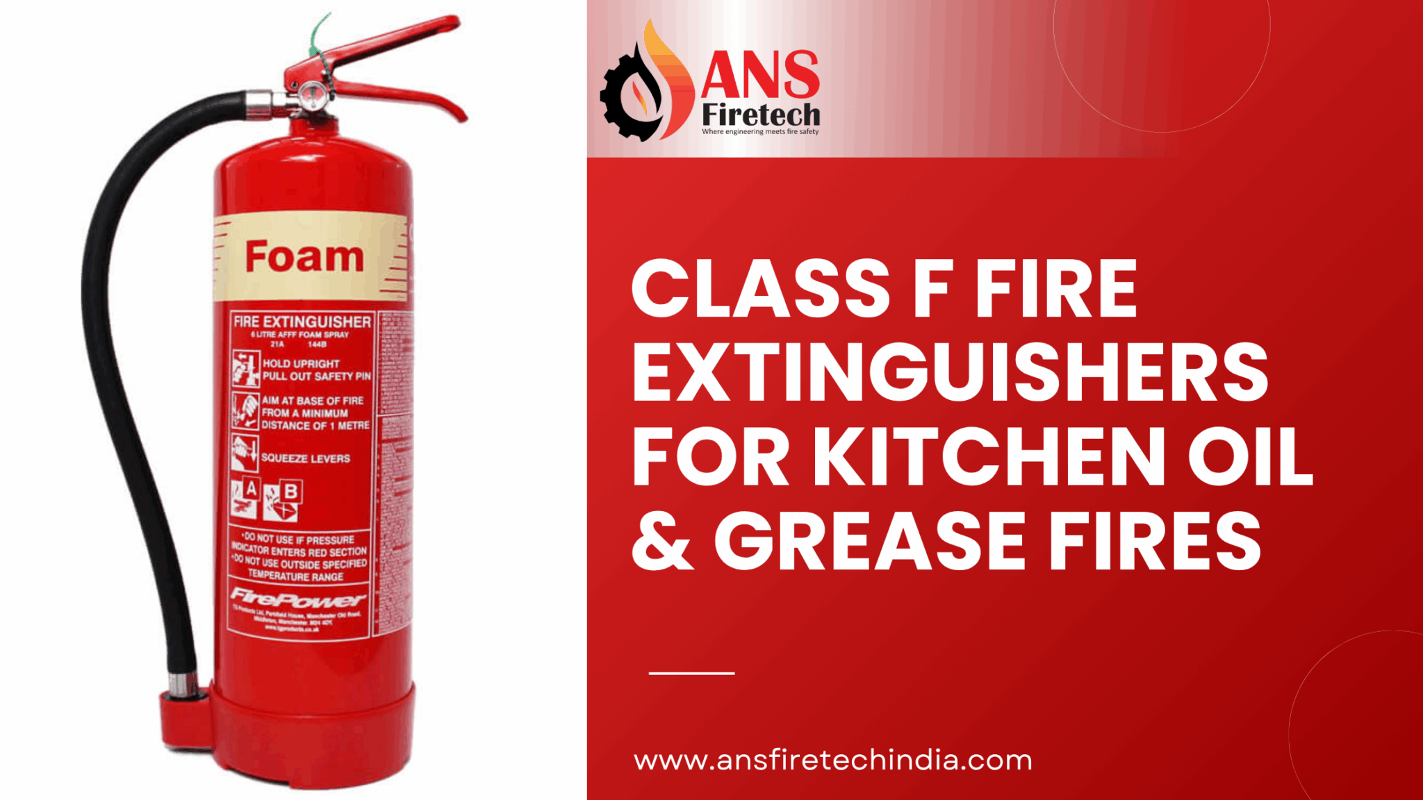 Class F Fire Extinguishers for Kitchen Oil & Grease Fires